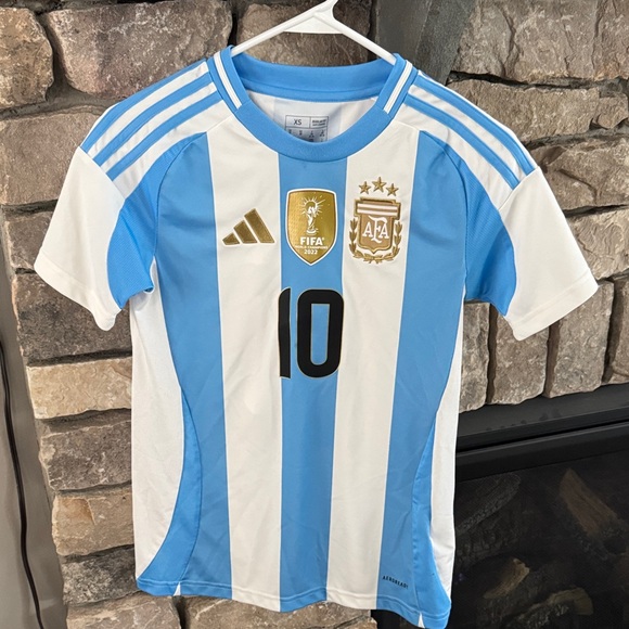 adidas | Tops | Adidas Blue And White Soccer Jersey | Poshmark